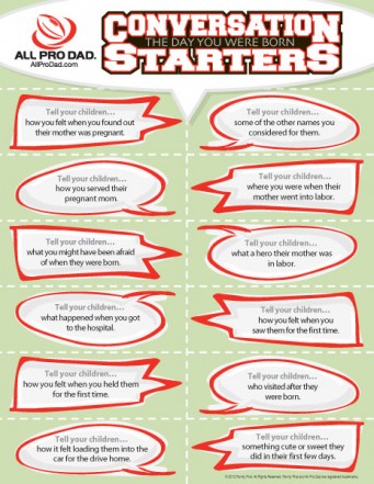The Day You Were Born Conversation Starters - All Pro Dad