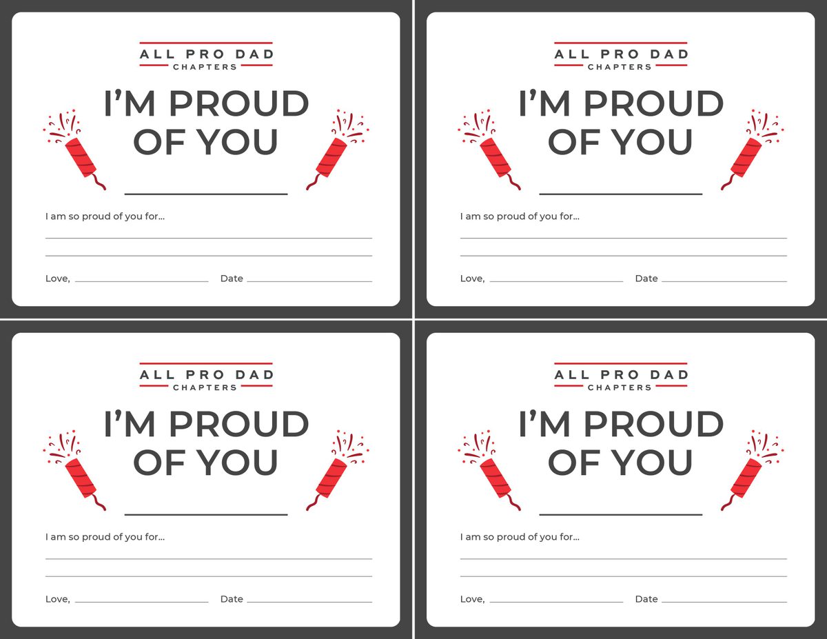 Pride Moment Certificates - All Pro Dad