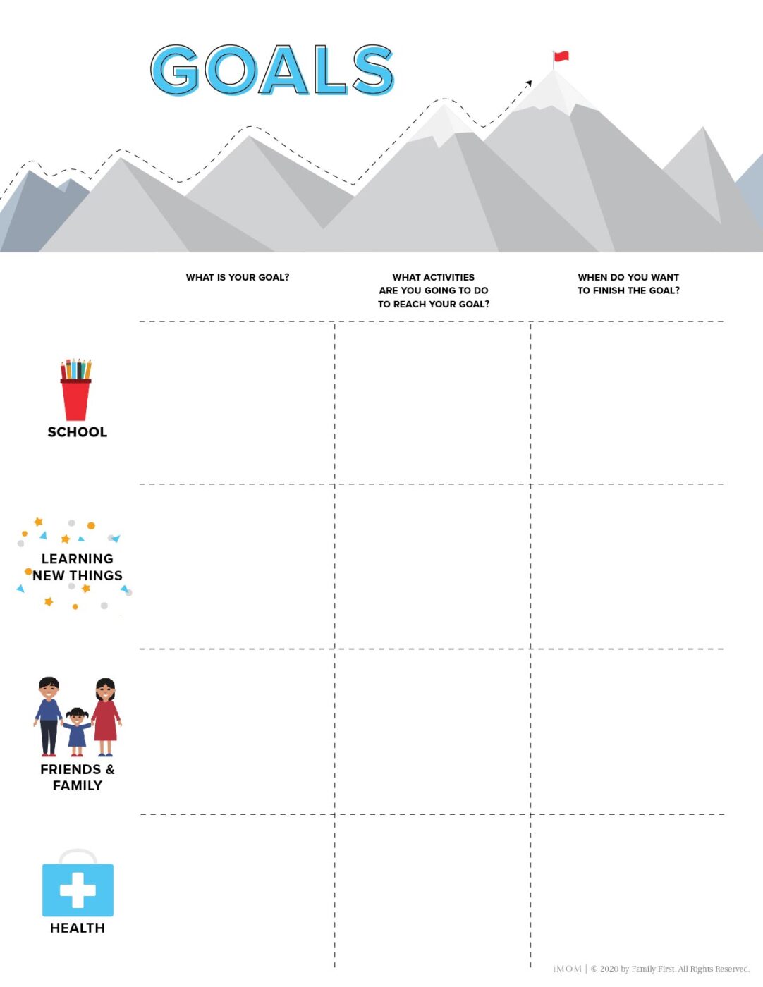 Goals Worksheet - All Pro Dad
